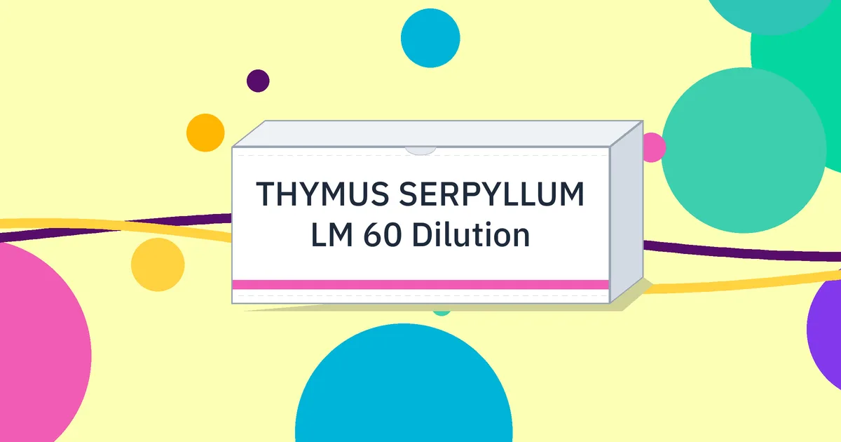 Symbolbild: Packung mit der Aufschrift THYMUS SERPYLLUM LM 60 Dilution (PZN 13223204) – Verfügbarkeit und Bezug in Apotheken in Frankfurt am Main