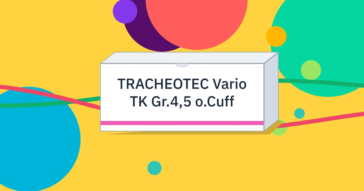 Symbolbild: Packung mit der Aufschrift TRACHEOTEC Vario TK Gr.4,5 o.Cuff (PZN 20197453) – Verfügbarkeit und Bezug in Apotheken in Frankfurt am Main