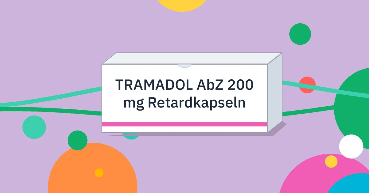 Symbolbild: Packung mit der Aufschrift TRAMADOL AbZ 200 mg Retardkapseln (PZN 03447026) – Verfügbarkeit und Bezug in Apotheken in Frankfurt am Main