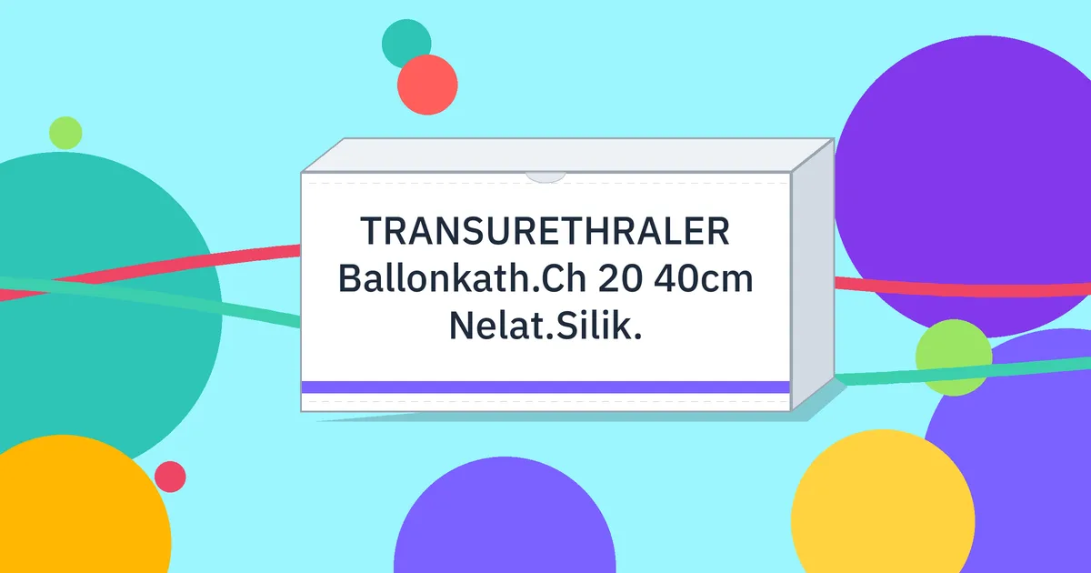 Symbolbild: Packung mit der Aufschrift TRANSURETHRALER Ballonkath.Ch 20 40cm Nelat.Silik. (PZN 01150428) – Verfügbarkeit und Bezug in Apotheken in Frankfurt am Main