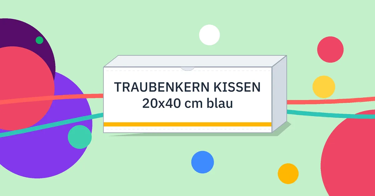 Symbolbild: Packung mit der Aufschrift TRAUBENKERN KISSEN 20x40 cm blau (PZN 02762731) – Verfügbarkeit und Bezug in Apotheken in Frankfurt am Main
