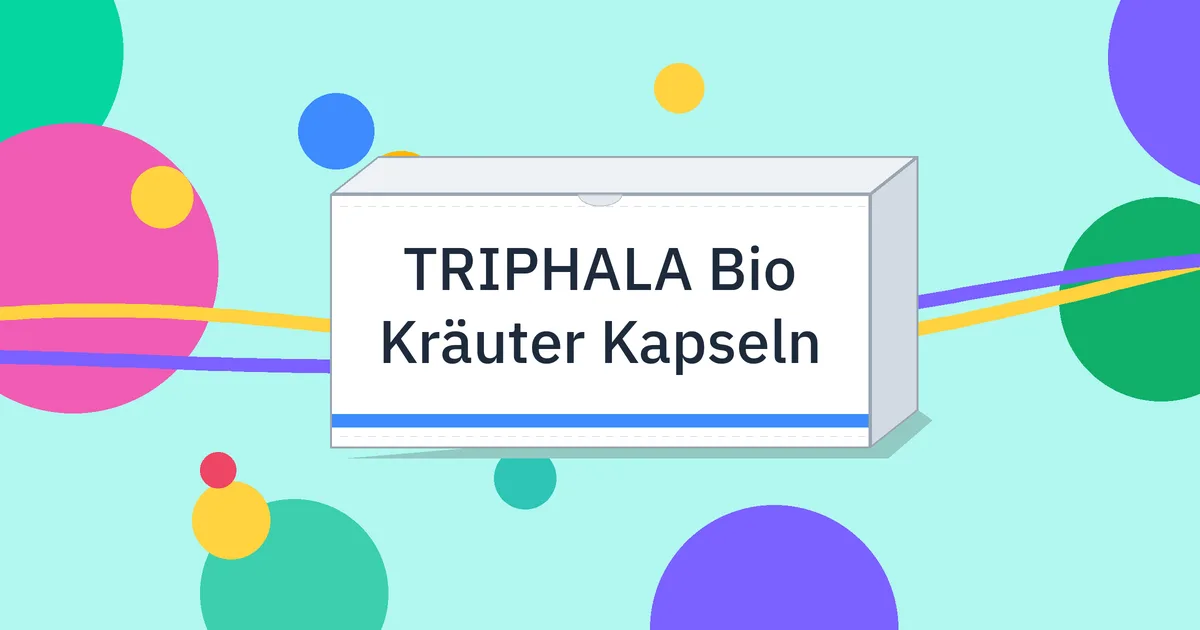 Symbolbild: Packung mit der Aufschrift TRIPHALA Bio Kräuter Kapseln (PZN 15322761) – Verfügbarkeit und Bezug in Apotheken in Frankfurt am Main