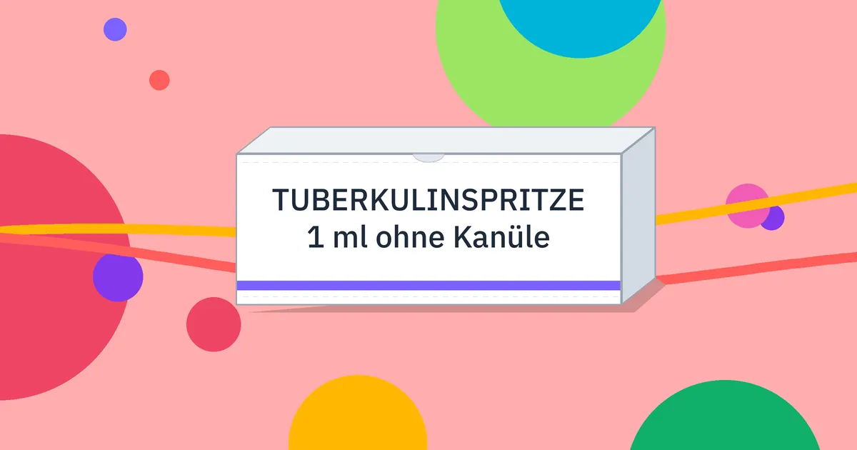Symbolbild: Packung mit der Aufschrift TUBERKULINSPRITZE 1 ml ohne Kanüle (PZN 19517332) – Verfügbarkeit und Bezug in Apotheken in Frankfurt am Main