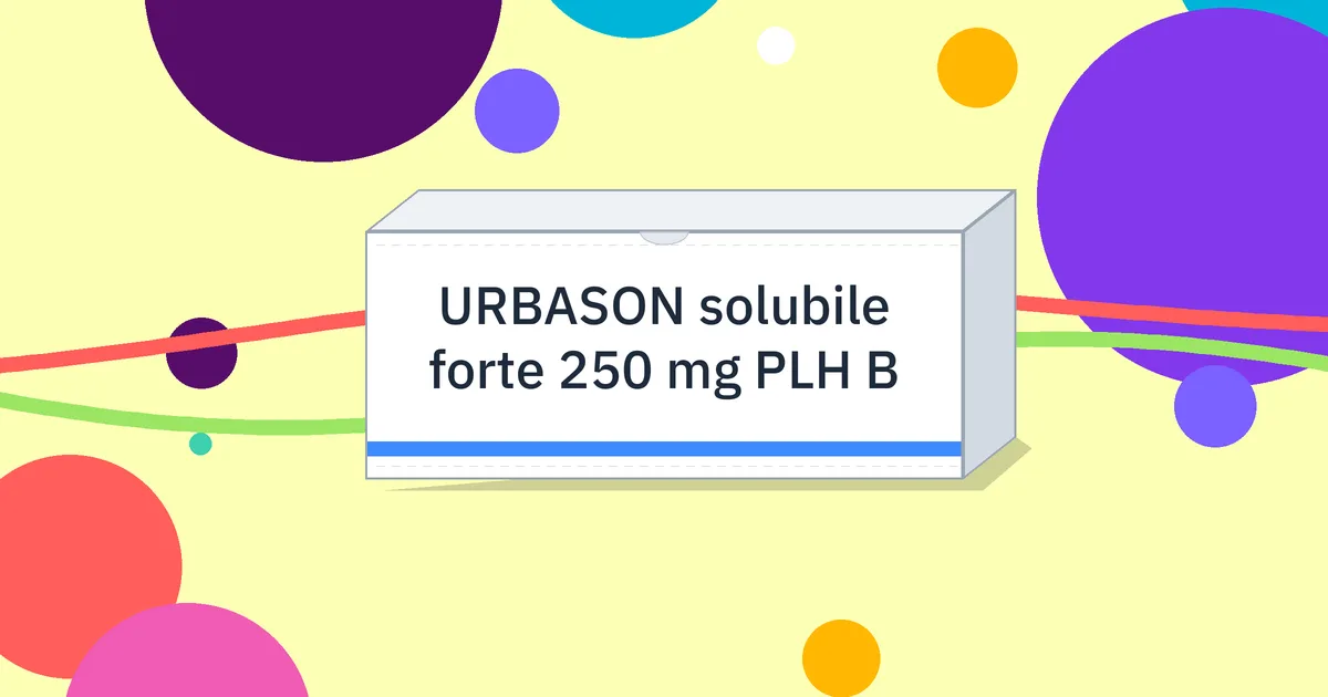 Symbolbild: Packung mit der Aufschrift URBASON solubile forte 250 mg PLH B (PZN 03350918) – Verfügbarkeit und Bezug in Apotheken in Frankfurt am Main