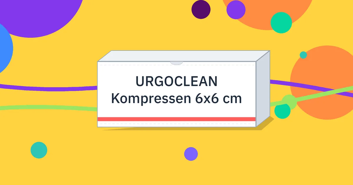 Symbolbild: Packung mit der Aufschrift URGOCLEAN Kompressen 6x6 cm (PZN 08456260) – Verfügbarkeit und Bezug in Apotheken in Frankfurt am Main