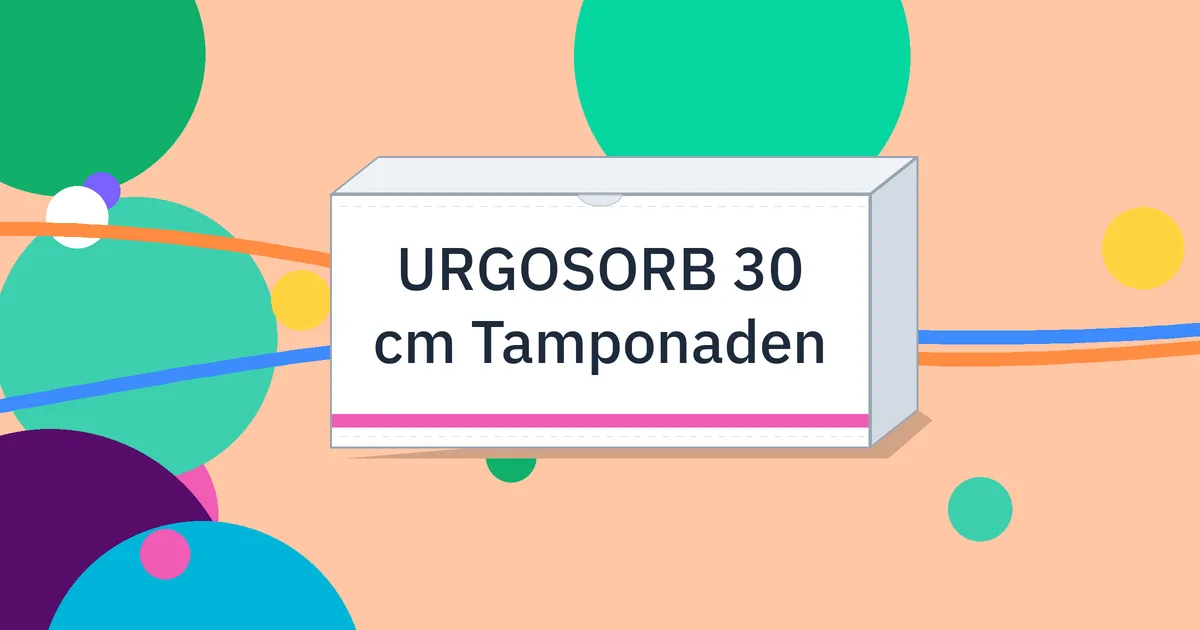 Symbolbild: Packung mit der Aufschrift URGOSORB 30 cm Tamponaden (PZN 07626777) – Verfügbarkeit und Bezug in Apotheken in Frankfurt am Main