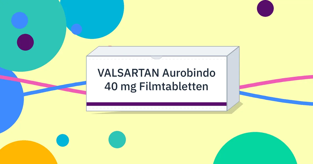 Symbolbild: Packung mit der Aufschrift VALSARTAN Aurobindo 40 mg Filmtabletten (PZN 18352188) – Verfügbarkeit und Bezug in Apotheken in Frankfurt am Main
