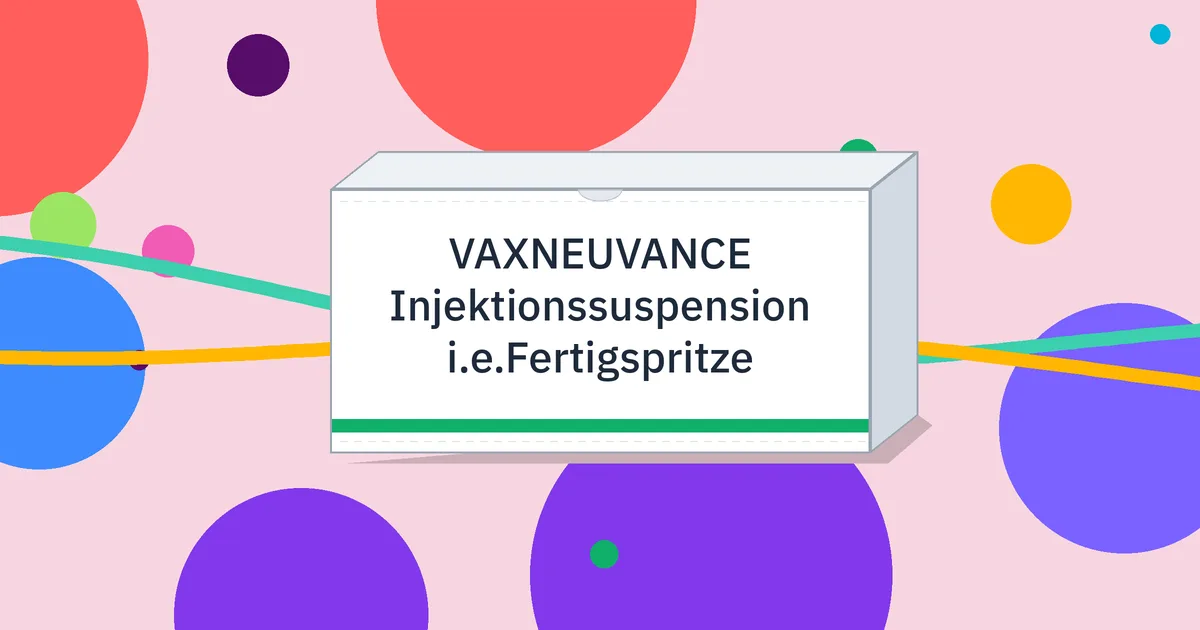 Symbolbild: Packung mit der Aufschrift VAXNEUVANCE Injektionssuspension i.e.Fertigspritze (PZN 19955428) – Verfügbarkeit und Bezug in Apotheken in Frankfurt am Main