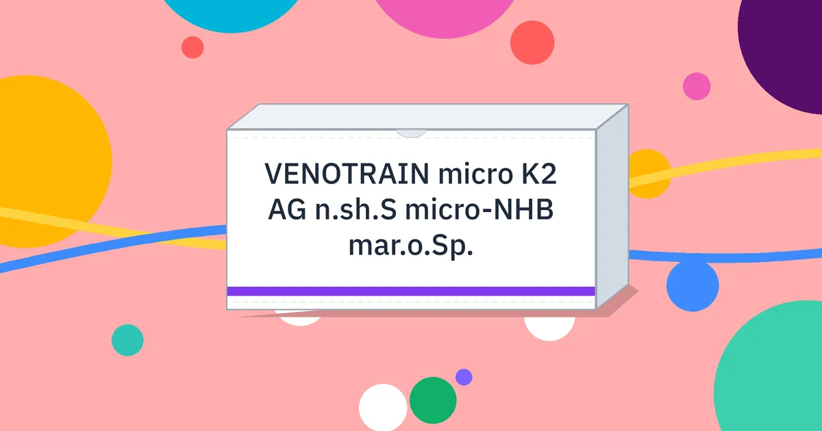 Symbolbild: Packung mit der Aufschrift VENOTRAIN micro K2 AG n.sh.S micro-NHB mar.o.Sp. (PZN 16066248) – Verfügbarkeit und Bezug in Apotheken in Frankfurt am Main