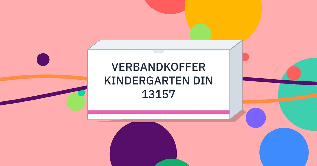 Symbolbild: Packung mit der Aufschrift VERBANDKOFFER KINDERGARTEN DIN 13157 (PZN 12492391) – Verfügbarkeit und Bezug in Apotheken in Frankfurt am Main