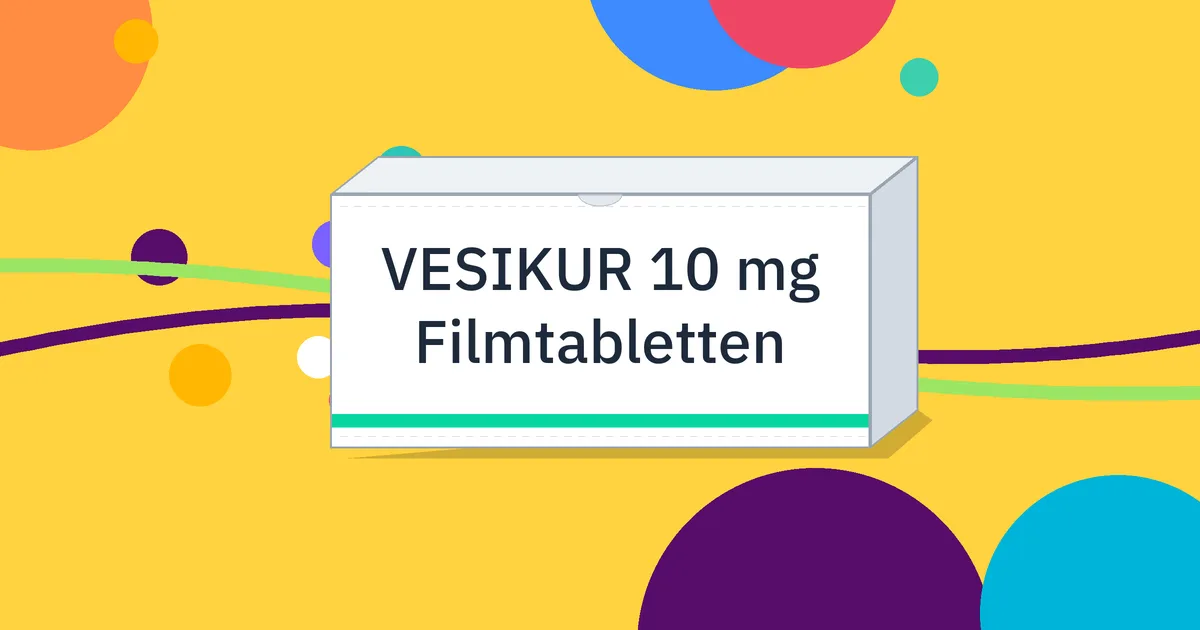 Symbolbild: Packung mit der Aufschrift VESIKUR 10 mg Filmtabletten (PZN 02782053) – Verfügbarkeit und Bezug in Apotheken in Frankfurt am Main