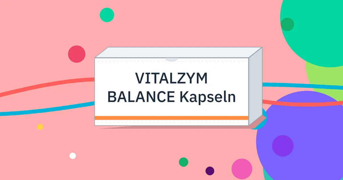 Symbolbild: Packung mit der Aufschrift VITALZYM BALANCE Kapseln (PZN 16708557) – Verfügbarkeit und Bezug in Apotheken in Frankfurt am Main
