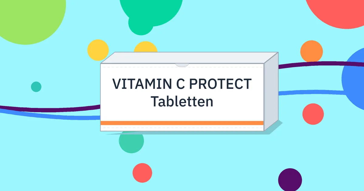 Symbolbild: Packung mit der Aufschrift VITAMIN C PROTECT Tabletten (PZN 18189802) – Verfügbarkeit und Bezug in Apotheken in Frankfurt am Main