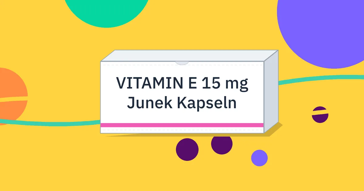 Symbolbild: Packung mit der Aufschrift VITAMIN E 15 mg Junek Kapseln (PZN 00131535) – Verfügbarkeit und Bezug in Apotheken in Frankfurt am Main