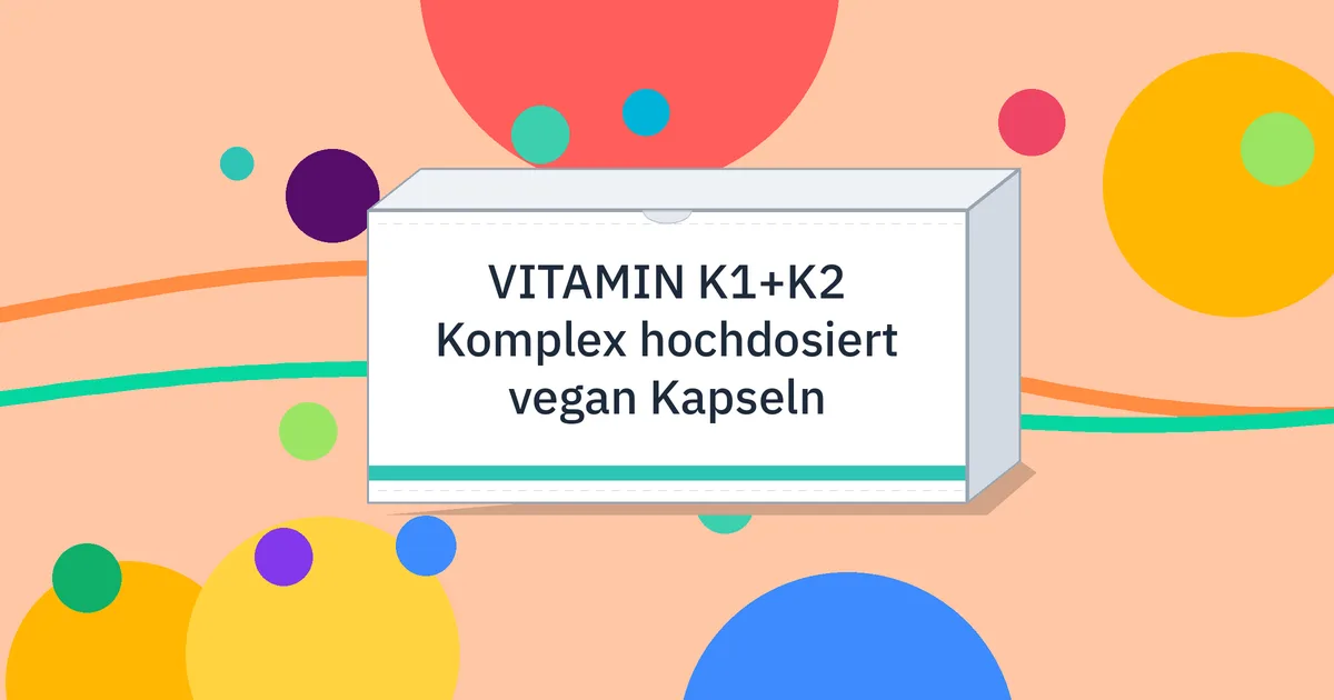 Symbolbild: Packung mit der Aufschrift VITAMIN K1+K2 Komplex hochdosiert vegan Kapseln (PZN 13947480) – Verfügbarkeit und Bezug in Apotheken in Frankfurt am Main