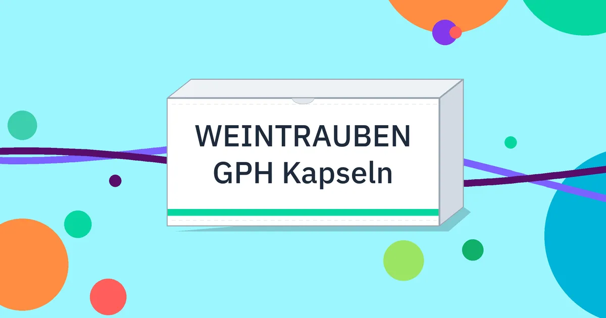 Symbolbild: Packung mit der Aufschrift WEINTRAUBEN GPH Kapseln (PZN 07011225) – Verfügbarkeit und Bezug in Apotheken in Frankfurt am Main