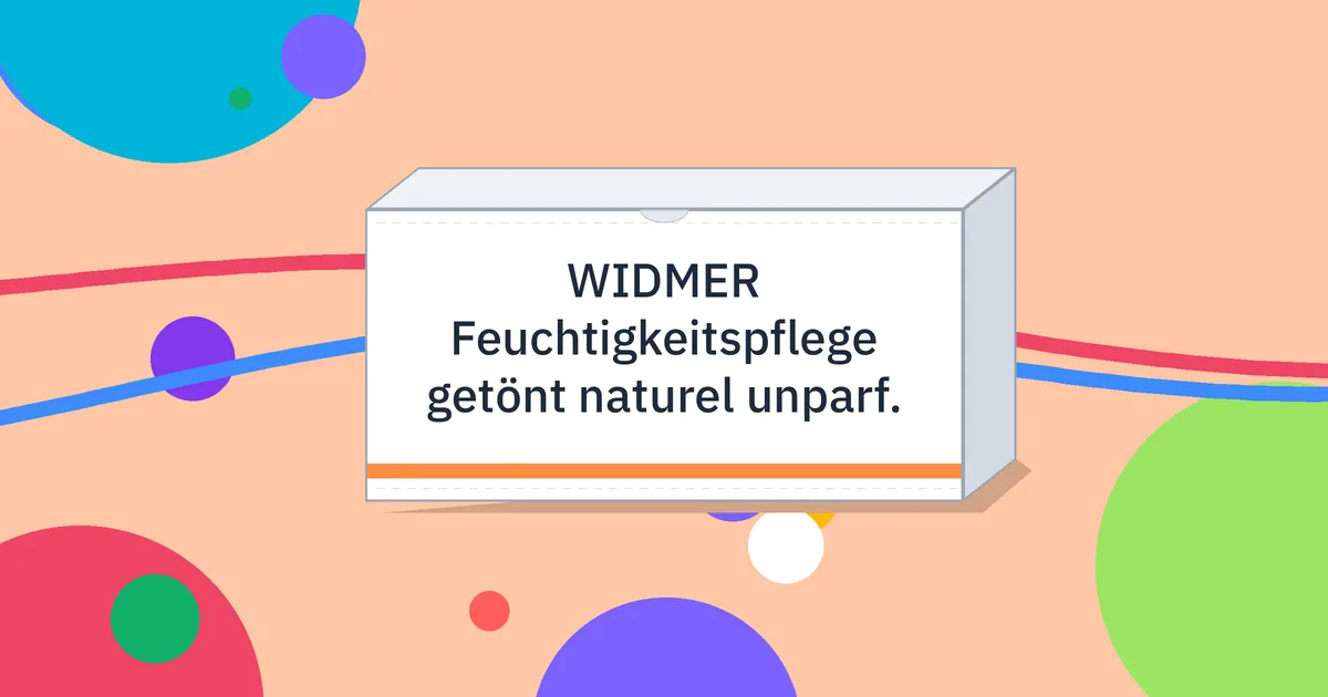 Symbolbild: Packung mit der Aufschrift WIDMER Feuchtigkeitspflege getönt naturel unparf. (PZN 09949094) – Verfügbarkeit und Bezug in Apotheken in Frankfurt am Main