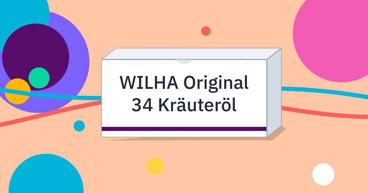 Symbolbild: Packung mit der Aufschrift WILHA Original 34 Kräuteröl (PZN 03363772) – Verfügbarkeit und Bezug in Apotheken in Frankfurt am Main