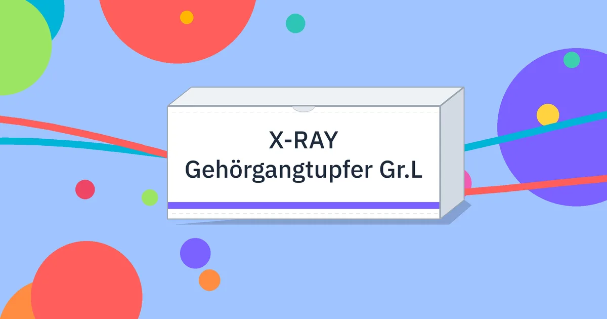 Symbolbild: Packung mit der Aufschrift X-RAY Gehörgangtupfer Gr.L (PZN 04083709) – Verfügbarkeit und Bezug in Apotheken in Frankfurt am Main