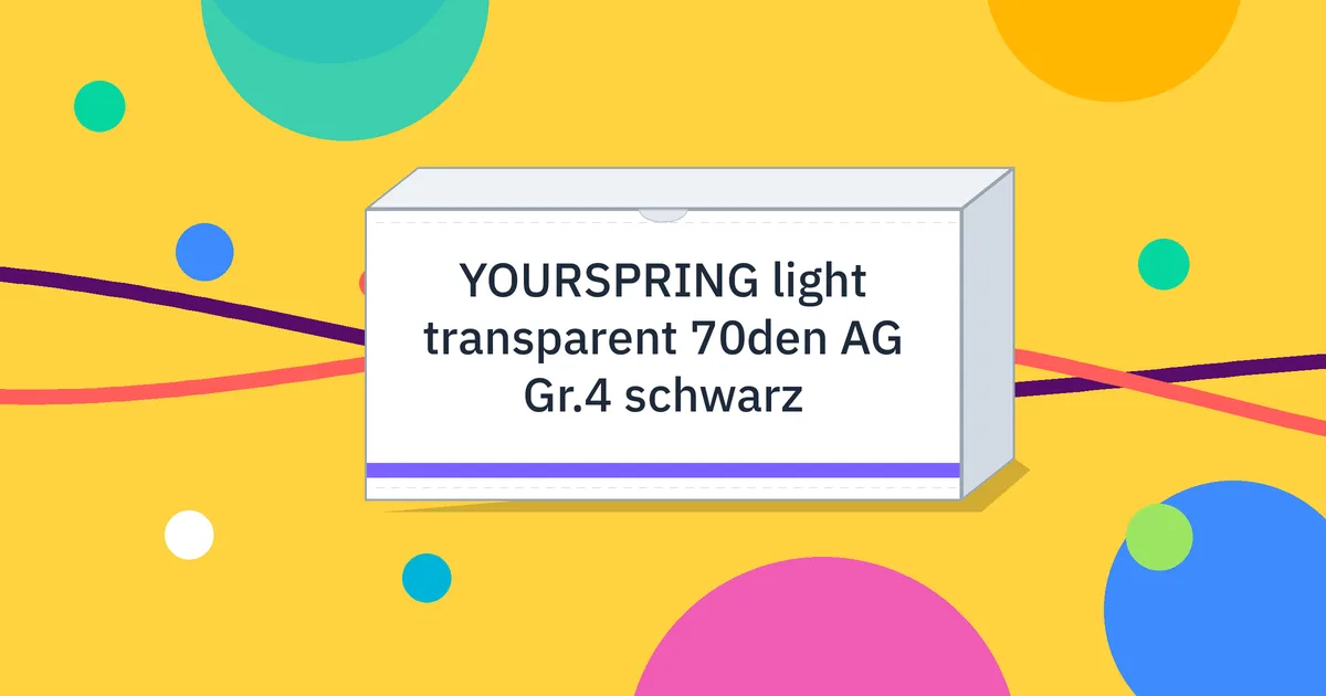 Symbolbild: Packung mit der Aufschrift YOURSPRING light transparent 70den AG Gr.4 schwarz (PZN 18056194) – Verfügbarkeit und Bezug in Apotheken in Frankfurt am Main