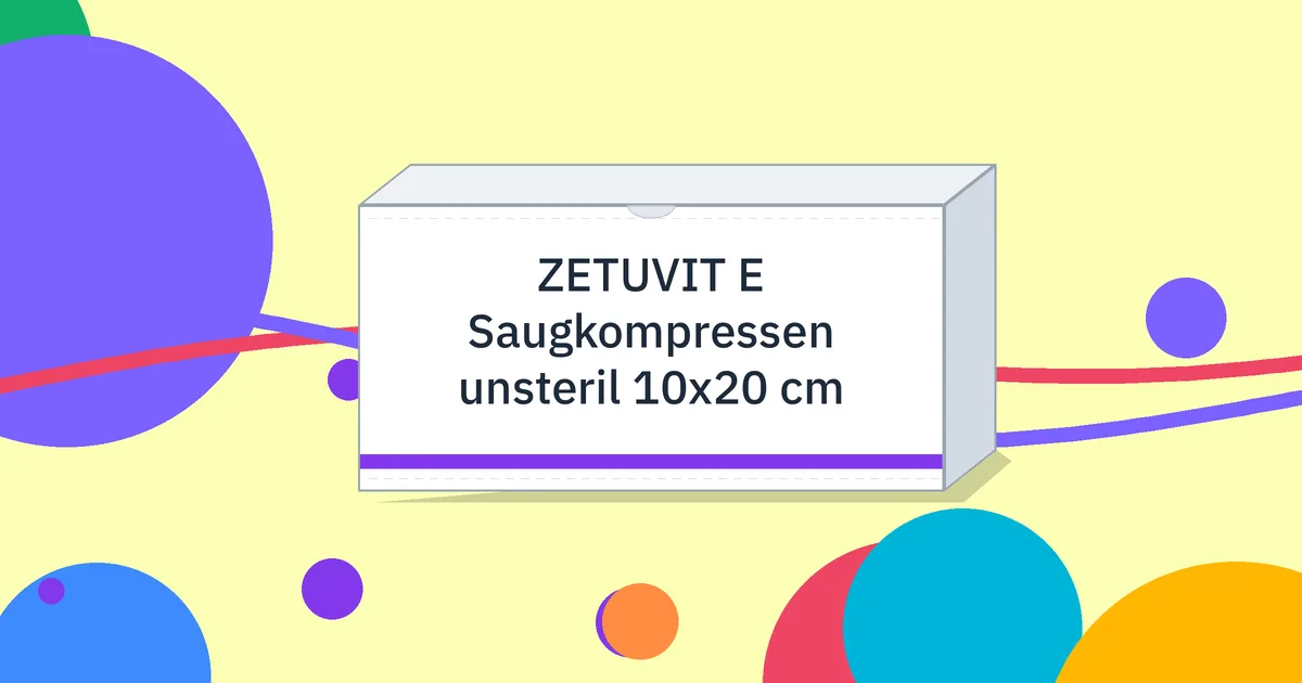 Symbolbild: Packung mit der Aufschrift ZETUVIT E Saugkompressen unsteril 10x20 cm (PZN 18736888) – Verfügbarkeit und Bezug in Apotheken in Frankfurt am Main