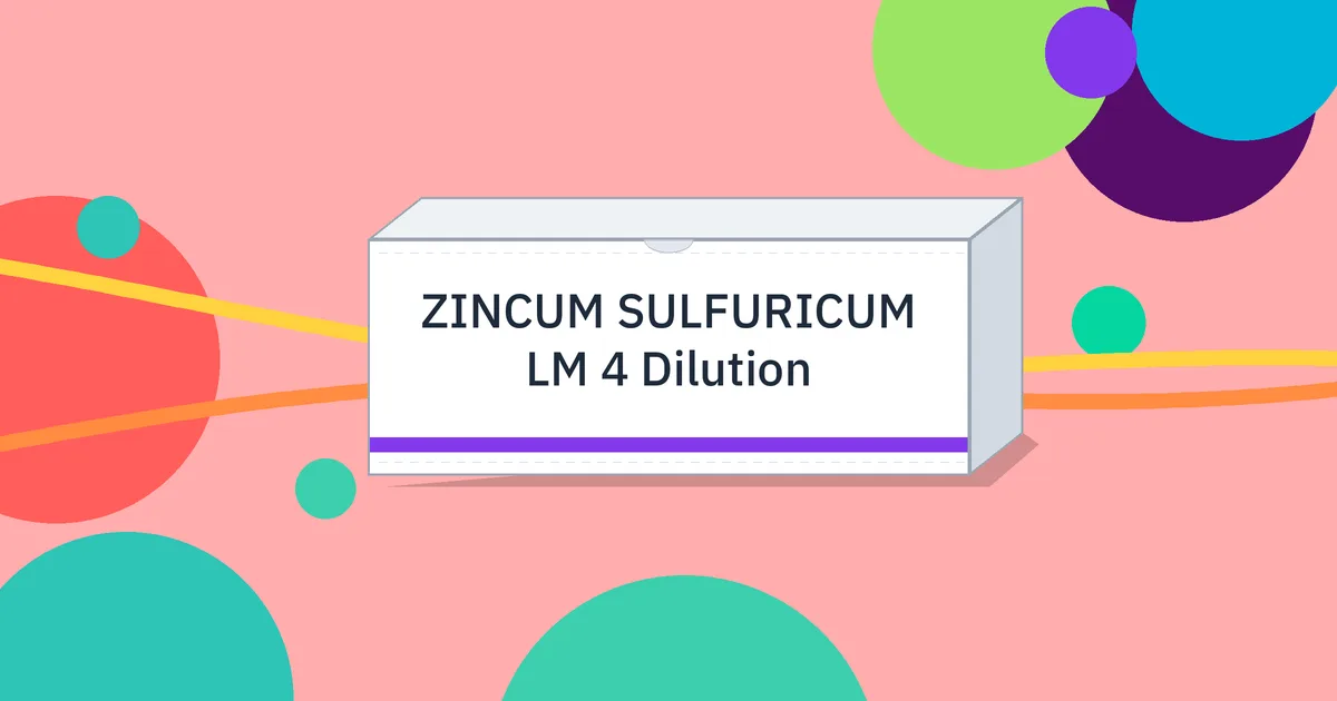 Symbolbild: Packung mit der Aufschrift ZINCUM SULFURICUM LM 4 Dilution (PZN 13299963) – Verfügbarkeit und Bezug in Apotheken in Frankfurt am Main