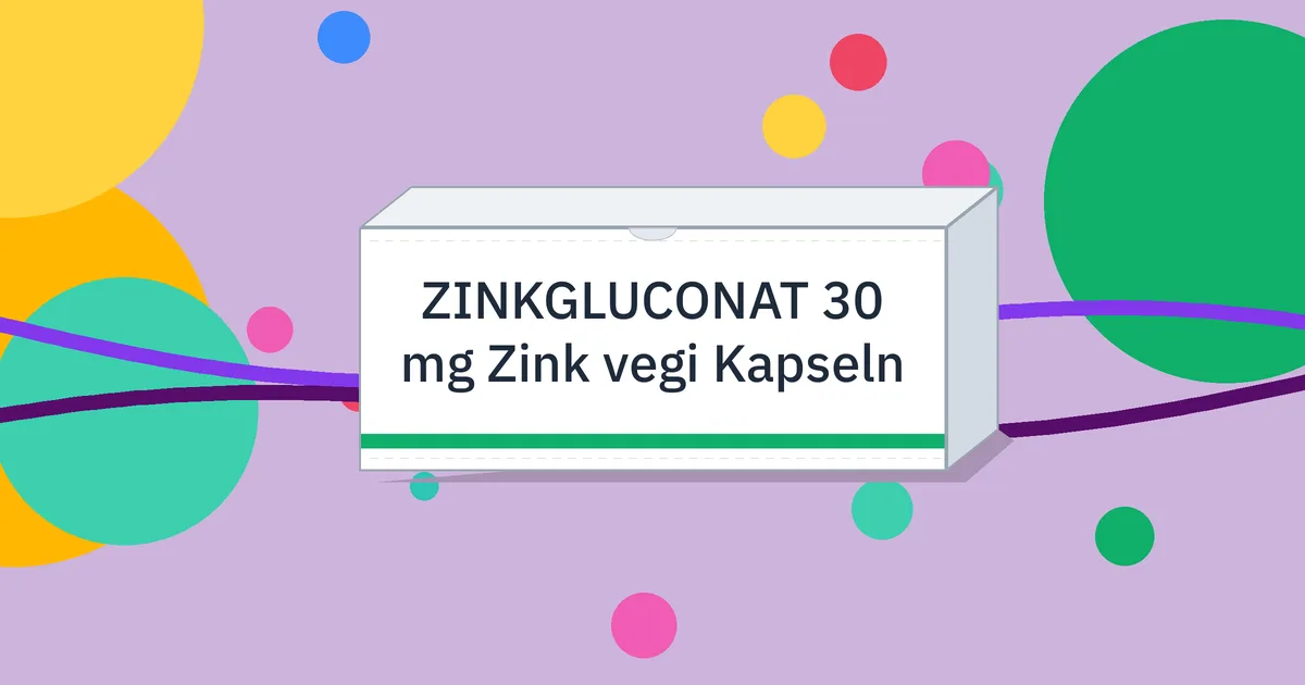 Symbolbild: Packung mit der Aufschrift ZINKGLUCONAT 30 mg Zink vegi Kapseln (PZN 16229093) – Verfügbarkeit und Bezug in Apotheken in Frankfurt am Main