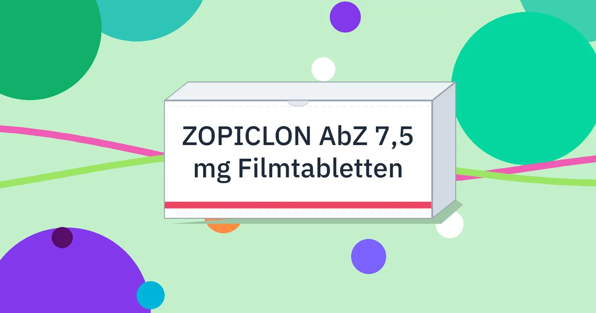 Symbolbild: Packung mit der Aufschrift ZOPICLON AbZ 7,5 mg Filmtabletten (PZN 01830778) – Verfügbarkeit und Bezug in Apotheken in Frankfurt am Main