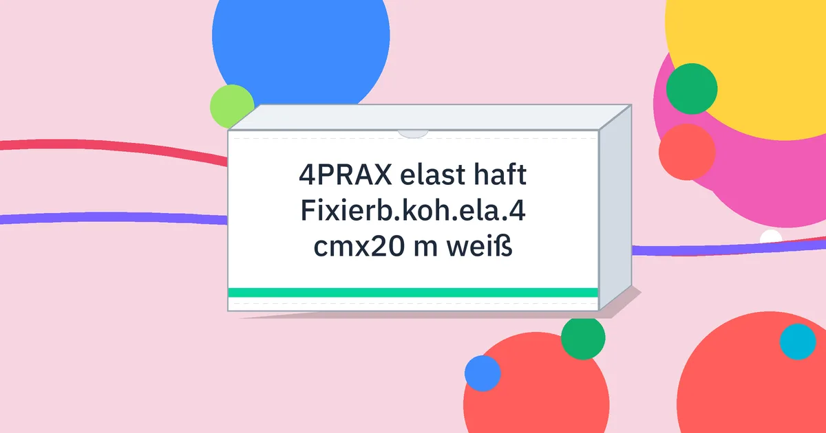 Symbolbild: Packung mit der Aufschrift 4PRAX elast haft Fixierb.koh.ela.4 cmx20 m weiß (PZN 20230216) – Verfügbarkeit und Bezug in Apotheken in Frankfurt am Main
