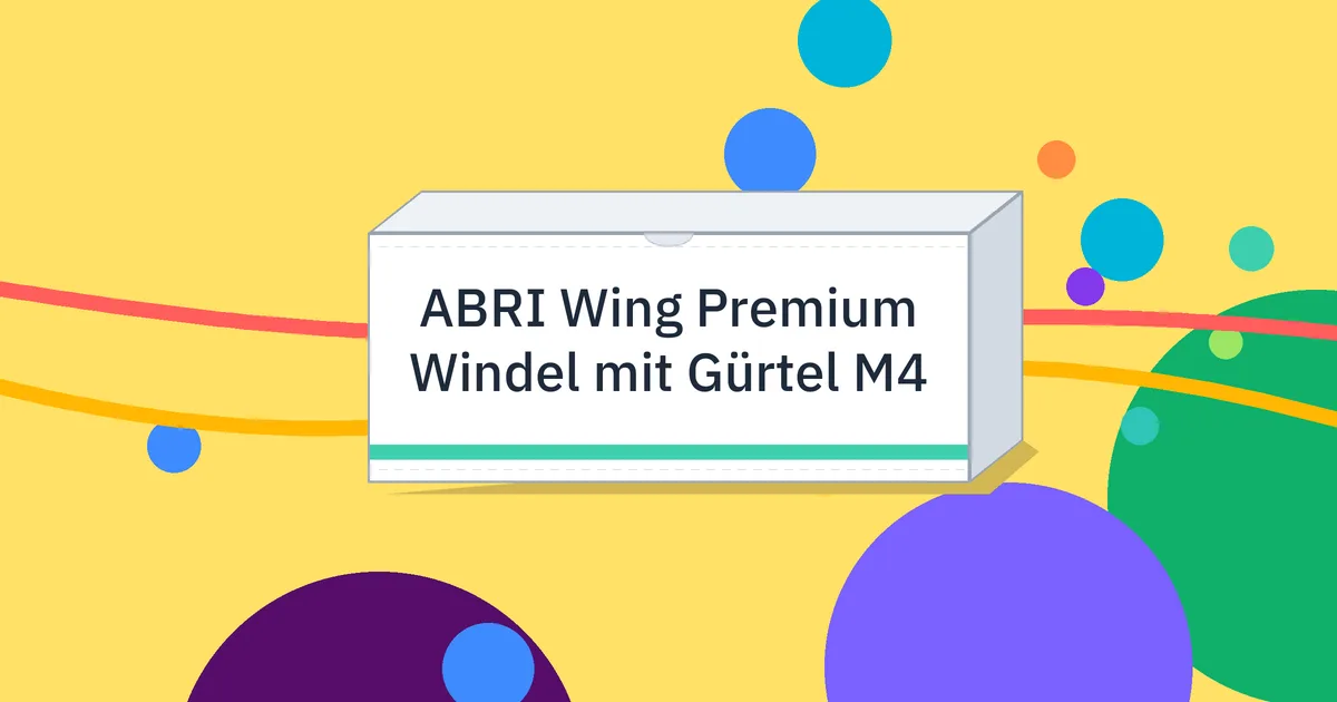 Symbolbild: Packung mit der Aufschrift ABRI Wing Premium Windel mit Gürtel M4 (PZN 15377420) – Verfügbarkeit und Bezug in Apotheken in Frankfurt am Main