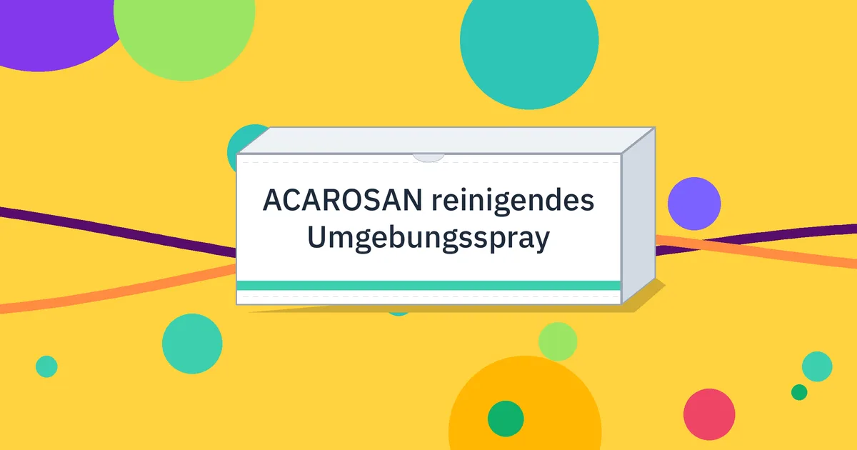 Symbolbild: Packung mit der Aufschrift ACAROSAN reinigendes Umgebungsspray (PZN 19123188) – Verfügbarkeit und Bezug in Apotheken in Frankfurt am Main