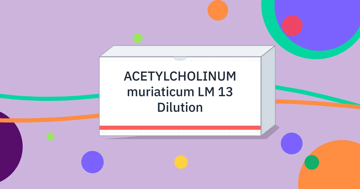 Symbolbild: Packung mit der Aufschrift ACETYLCHOLINUM muriaticum LM 13 Dilution (PZN 13266030) – Verfügbarkeit und Bezug in Apotheken in Frankfurt am Main