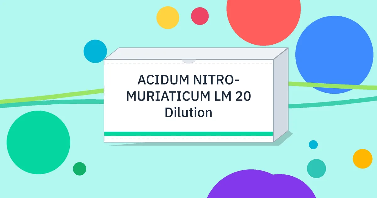 Symbolbild: Packung mit der Aufschrift ACIDUM NITRO-MURIATICUM LM 20 Dilution (PZN 13280320) – Verfügbarkeit und Bezug in Apotheken in Frankfurt am Main