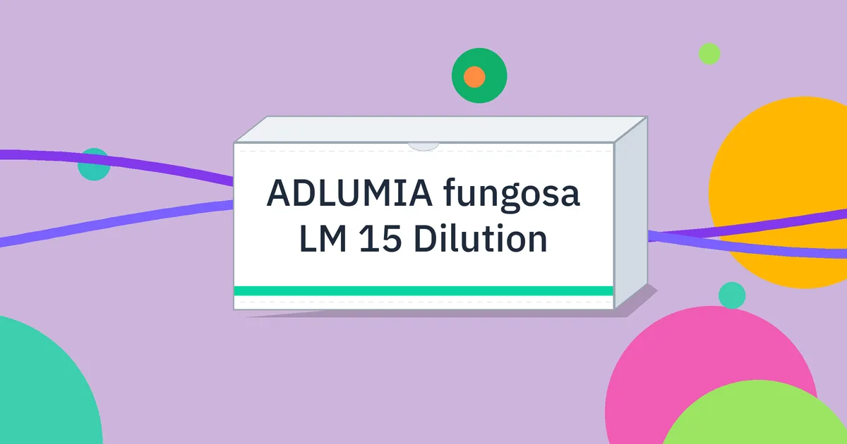 Symbolbild: Packung mit der Aufschrift ADLUMIA fungosa LM 15 Dilution (PZN 13296462) – Verfügbarkeit und Bezug in Apotheken in Frankfurt am Main