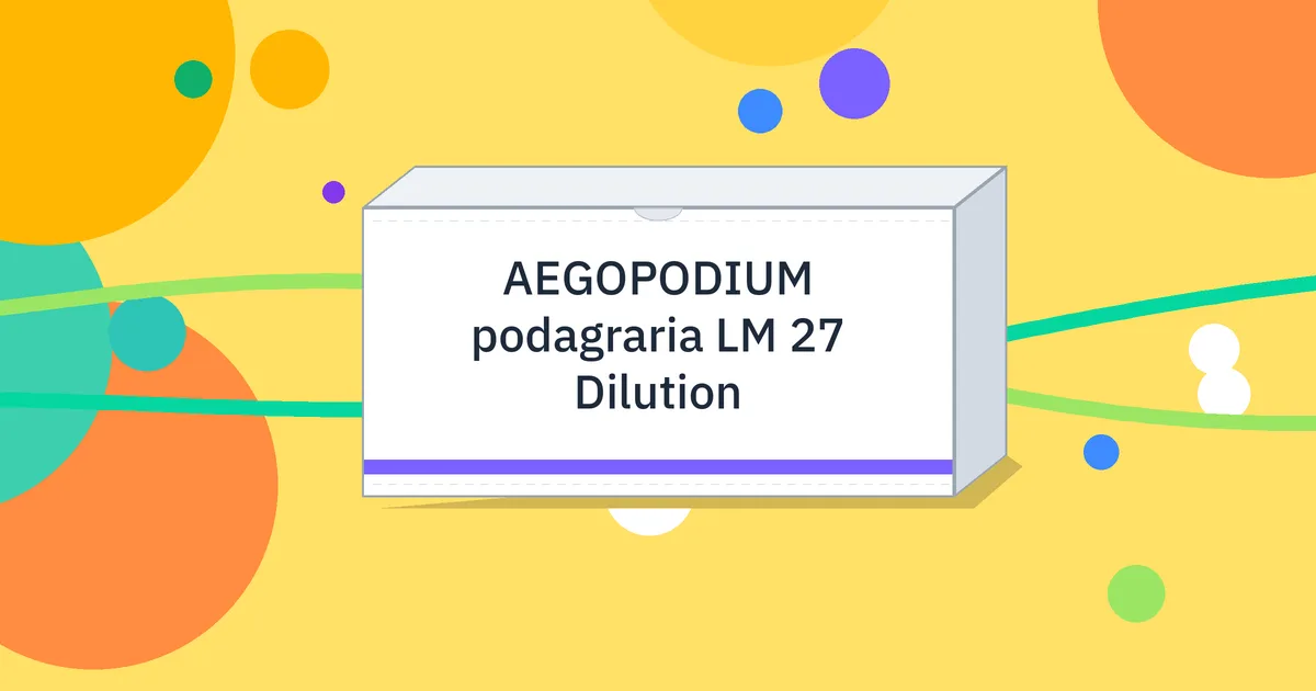 Symbolbild: Packung mit der Aufschrift AEGOPODIUM podagraria LM 27 Dilution (PZN 13298610) – Verfügbarkeit und Bezug in Apotheken in Frankfurt am Main
