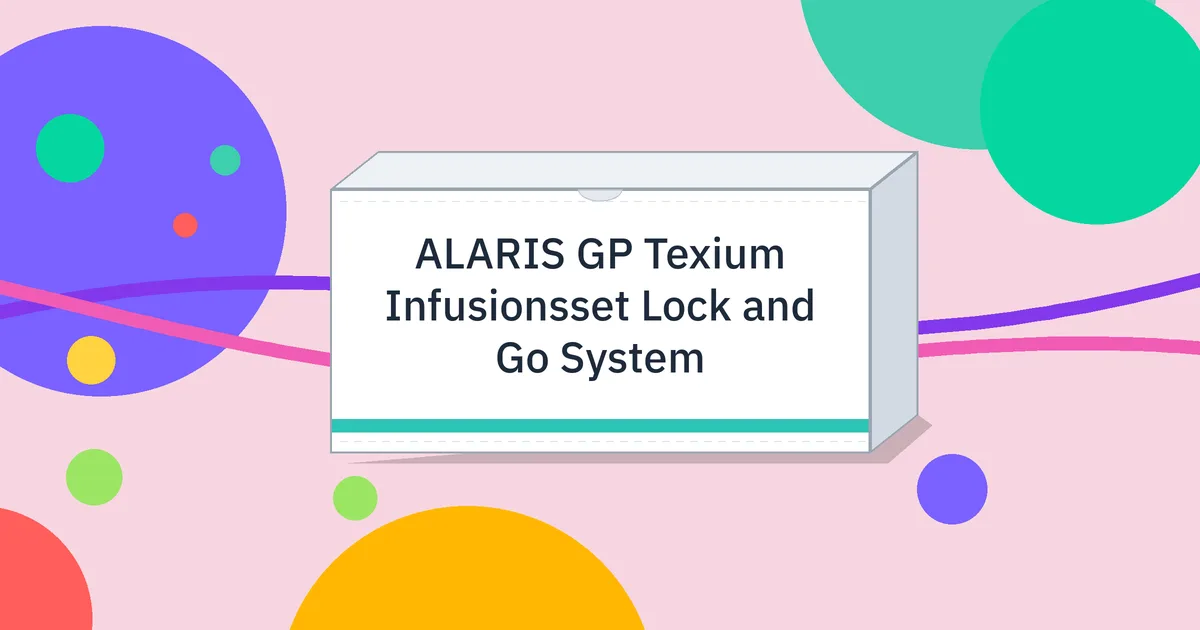 Symbolbild: Packung mit der Aufschrift ALARIS GP Texium Infusionsset Lock and Go System (PZN 15308784) – Verfügbarkeit und Bezug in Apotheken in Frankfurt am Main