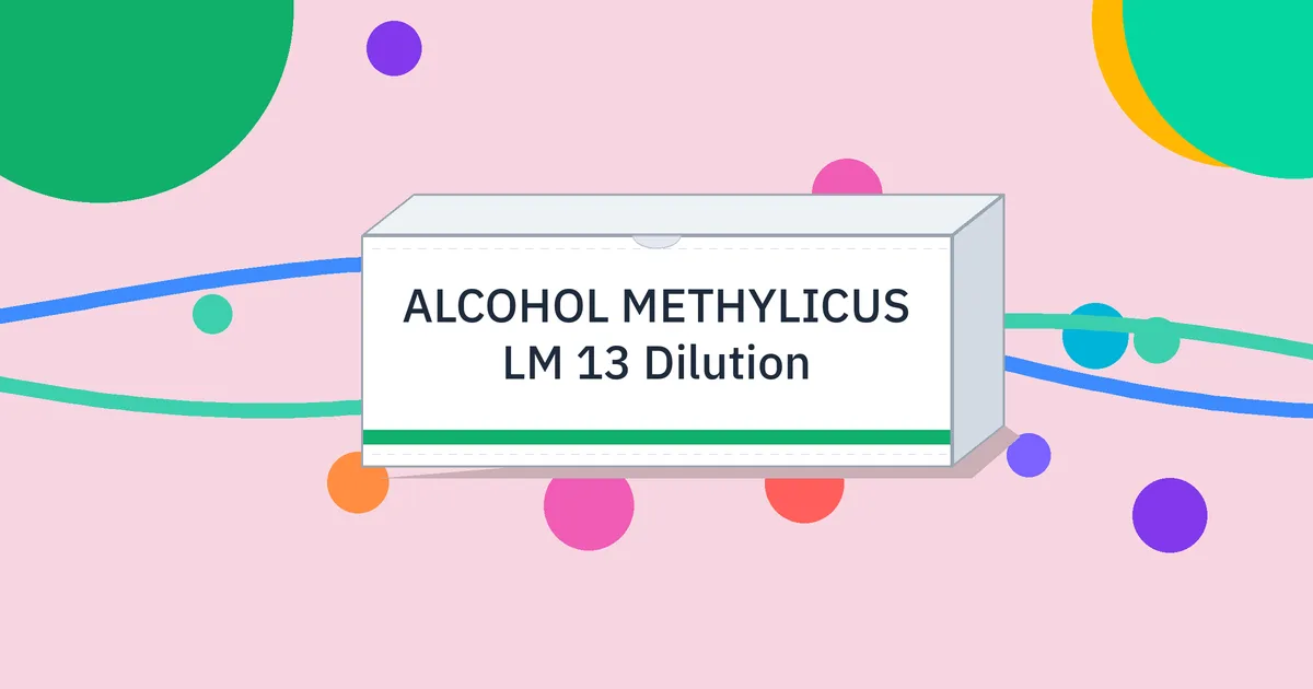 Symbolbild: Packung mit der Aufschrift ALCOHOL METHYLICUS LM 13 Dilution (PZN 13309259) – Verfügbarkeit und Bezug in Apotheken in Frankfurt am Main