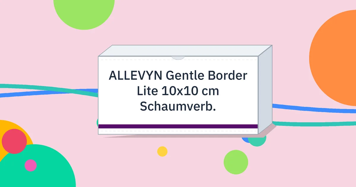 Symbolbild: Packung mit der Aufschrift ALLEVYN Gentle Border Lite 10x10 cm Schaumverb. (PZN 18034436) – Verfügbarkeit und Bezug in Apotheken in Frankfurt am Main