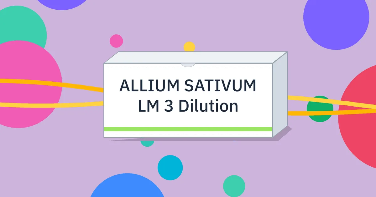 Symbolbild: Packung mit der Aufschrift ALLIUM SATIVUM LM 3 Dilution (PZN 13311434) – Verfügbarkeit und Bezug in Apotheken in Frankfurt am Main