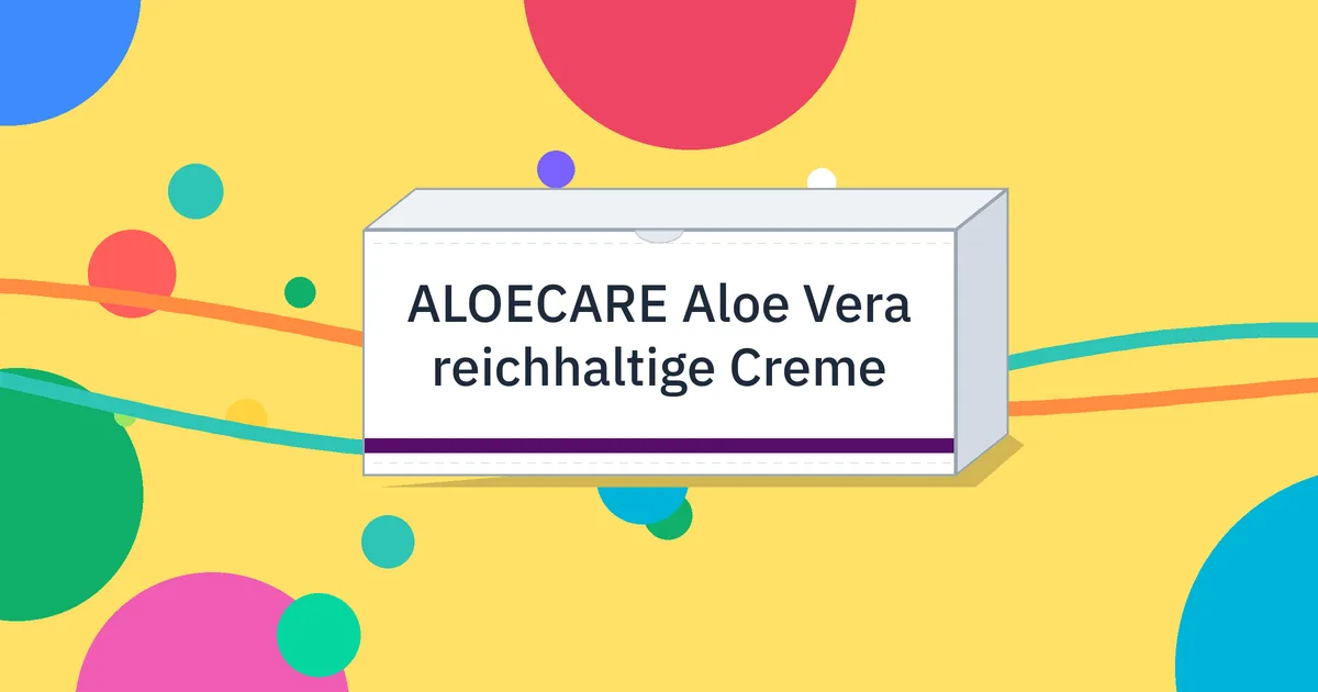 Symbolbild: Packung mit der Aufschrift ALOECARE Aloe Vera reichhaltige Creme (PZN 20003288) – Verfügbarkeit und Bezug in Apotheken in Frankfurt am Main