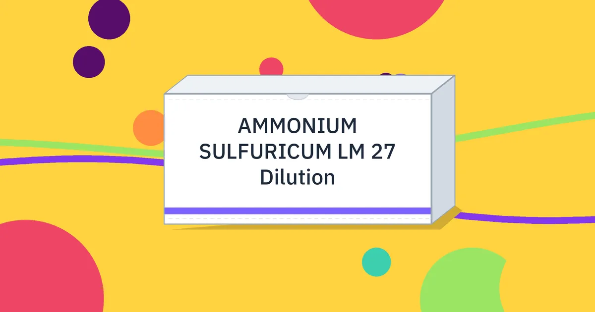 Symbolbild: Packung mit der Aufschrift AMMONIUM SULFURICUM LM 27 Dilution (PZN 13323383) – Verfügbarkeit und Bezug in Apotheken in Frankfurt am Main