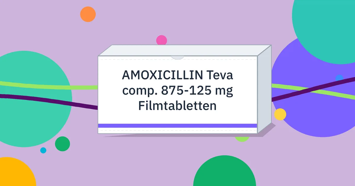 Symbolbild: Packung mit der Aufschrift AMOXICILLIN Teva comp. 875-125 mg Filmtabletten (PZN 20223162) – Verfügbarkeit und Bezug in Apotheken in Frankfurt am Main