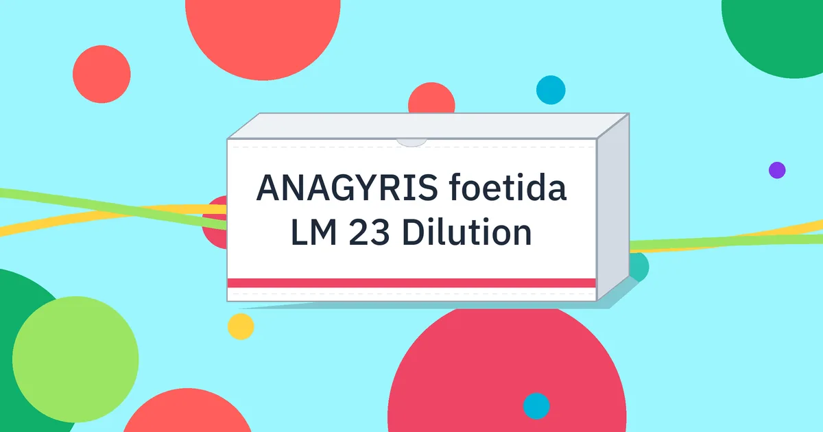 Symbolbild: Packung mit der Aufschrift ANAGYRIS foetida LM 23 Dilution (PZN 13328469) – Verfügbarkeit und Bezug in Apotheken in Frankfurt am Main