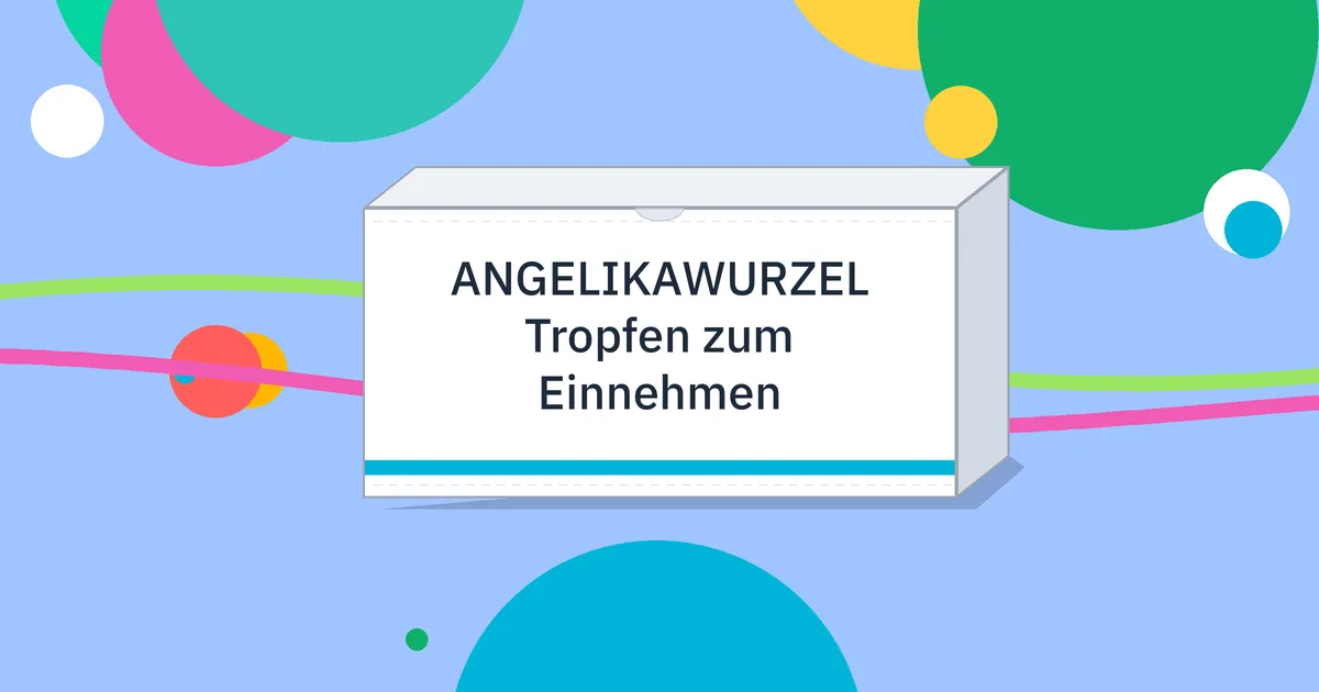 Symbolbild: Packung mit der Aufschrift ANGELIKAWURZEL Tropfen zum Einnehmen (PZN 11366224) – Verfügbarkeit und Bezug in Apotheken in Frankfurt am Main
