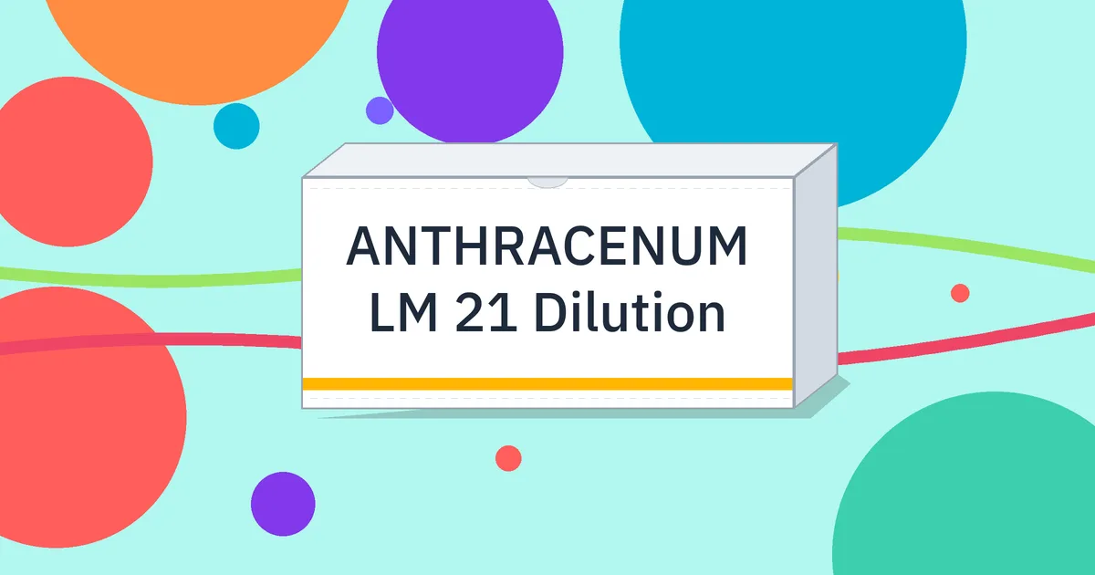 Symbolbild: Packung mit der Aufschrift ANTHRACENUM LM 21 Dilution (PZN 13370402) – Verfügbarkeit und Bezug in Apotheken in Frankfurt am Main