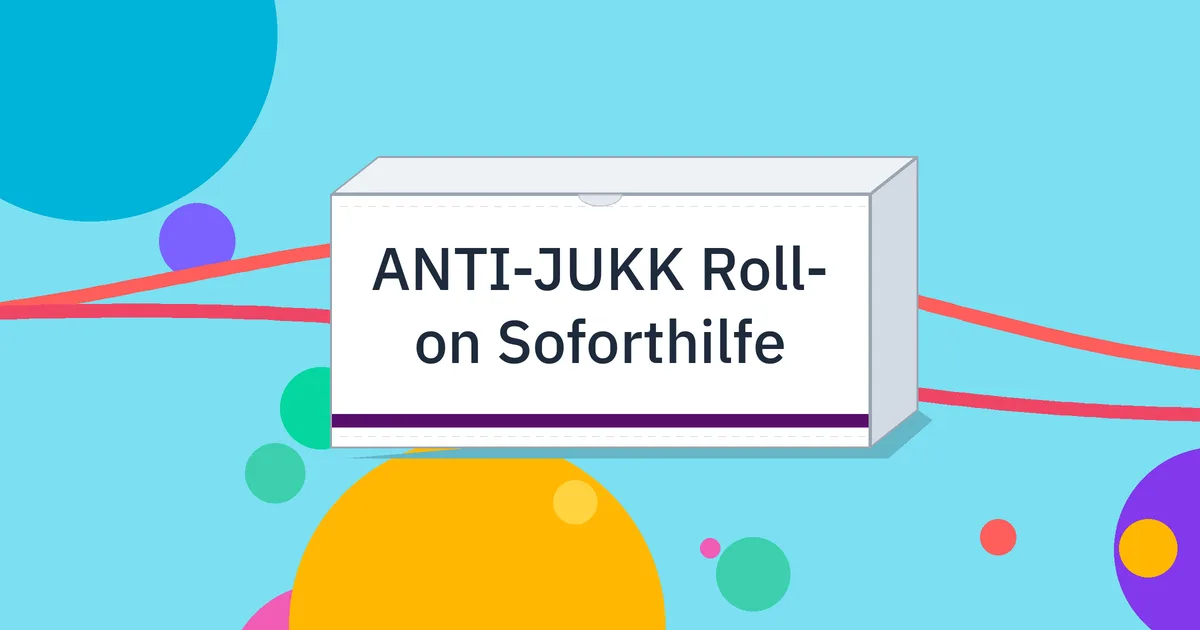 Symbolbild: Packung mit der Aufschrift ANTI-JUKK Roll-on Soforthilfe (PZN 20156365) – Verfügbarkeit und Bezug in Apotheken in Frankfurt am Main