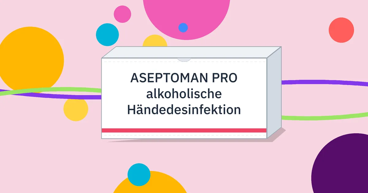 Symbolbild: Packung mit der Aufschrift ASEPTOMAN PRO alkoholische Händedesinfektion (PZN 16754468) – Verfügbarkeit und Bezug in Apotheken in Frankfurt am Main