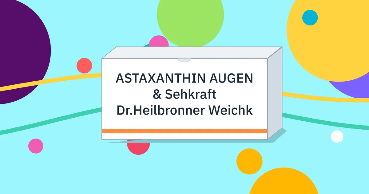 Symbolbild: Packung mit der Aufschrift ASTAXANTHIN AUGEN & Sehkraft Dr.Heilbronner Weichk (PZN 20192349) – Verfügbarkeit und Bezug in Apotheken in Frankfurt am Main