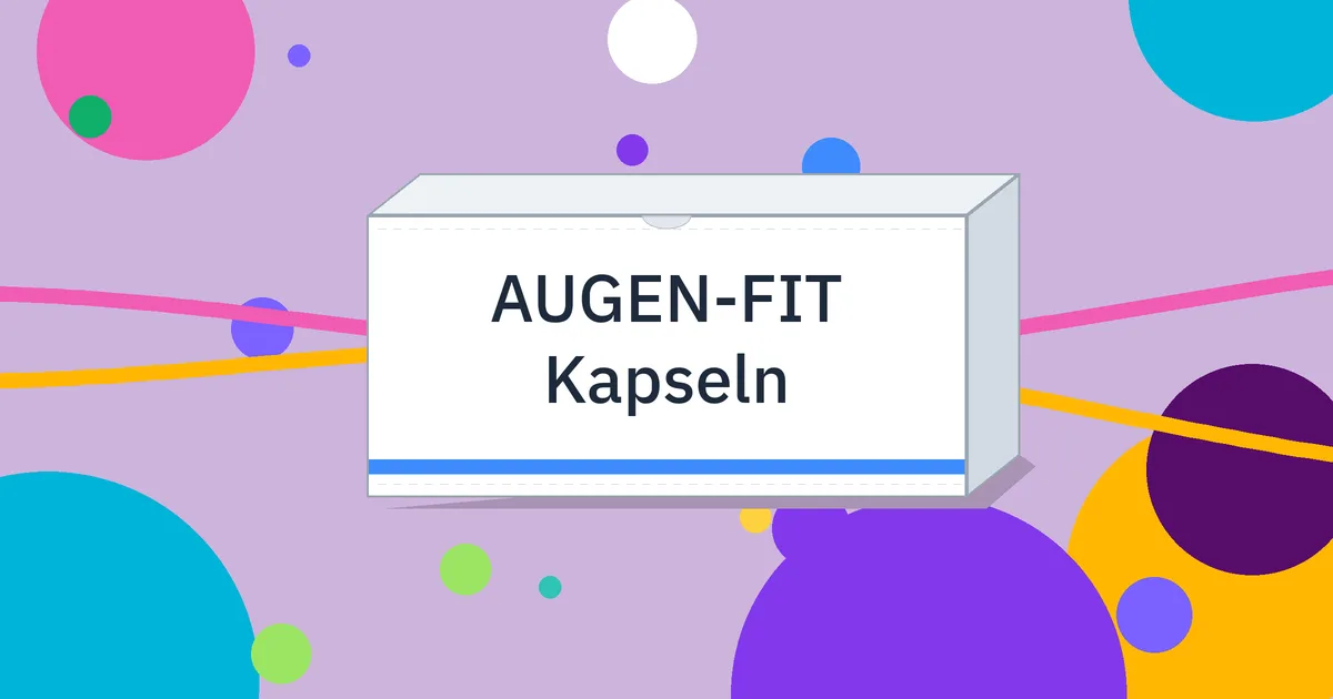 Symbolbild: Packung mit der Aufschrift AUGEN-FIT Kapseln (PZN 13248090) – Verfügbarkeit und Bezug in Apotheken in Frankfurt am Main