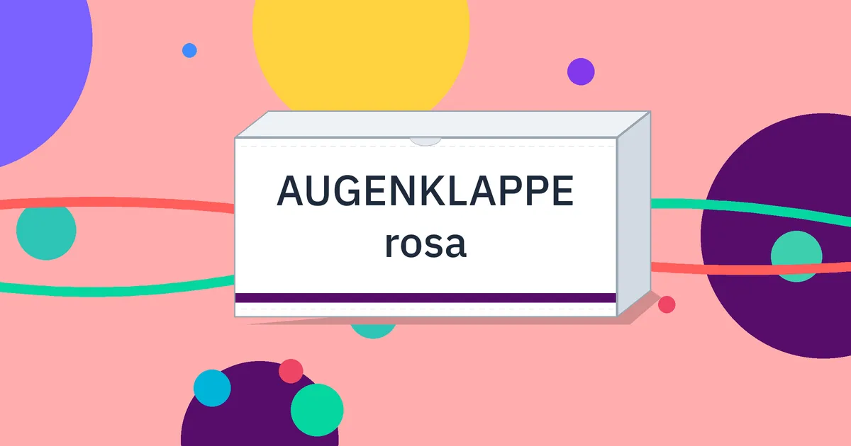 Symbolbild: Packung mit der Aufschrift AUGENKLAPPE rosa (PZN 07291176) – Verfügbarkeit und Bezug in Apotheken in Frankfurt am Main